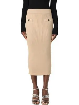 Balmain Ribbed Skirt - Nude