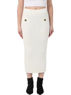 Balmain Ribbed Skirt - White