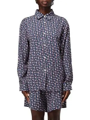 A.p.c. Printed Shirt With Classic Collar - Blue