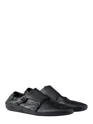 Prada Double Monk Strap Shoes Black