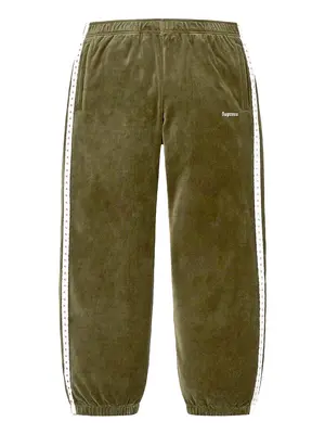 Supreme Studded Velour Track Pant 'olive - Green