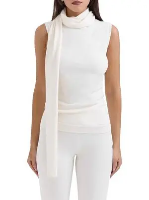 House Of Cb Clementine Sleeveless Top With Scarf - Ivory