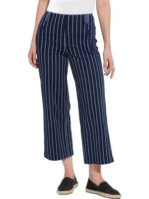 Lyssé Esme Stripe Crop Wide Leg Jeans - Indigo Nautical Stripe