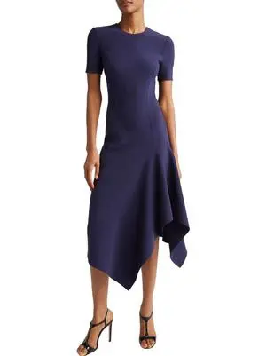 Michael Kors Handkerchief Hem Stretch Wool Dress - Maritime