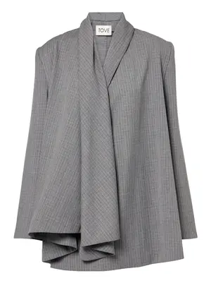 Tove Ren Wool Draped Jacket - Grey