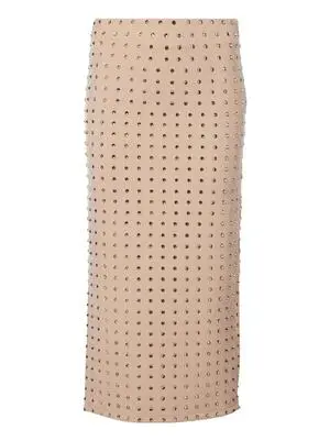 Sportmax Crystal-embellished Midi Skirt - Beige