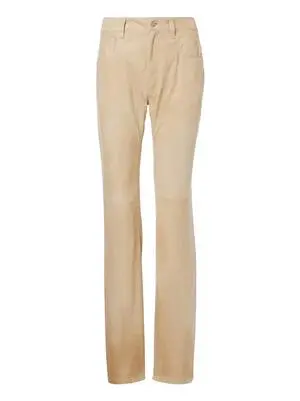 Ralph Lauren Scottie Leather Straight Pants - Beige