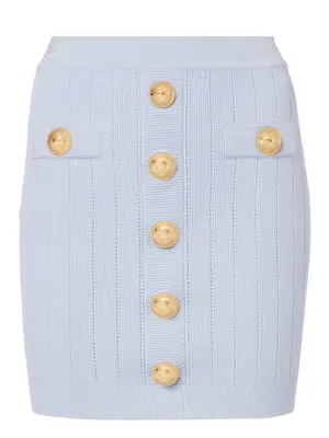 Balmain Knitted Miniskirt - Blue