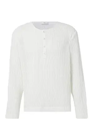 Commas Striped Henley Shirt - White