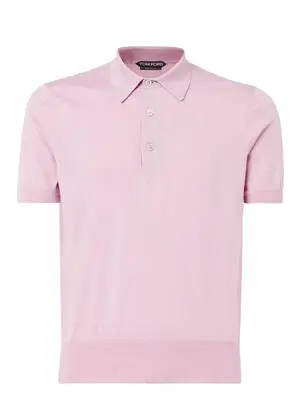 TOM FORD Cotton Jersey Polo Shirt - Pink