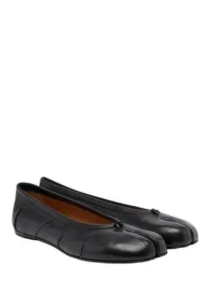 MAISON MARGIELA Tabi Leather Ballet Flats - Black