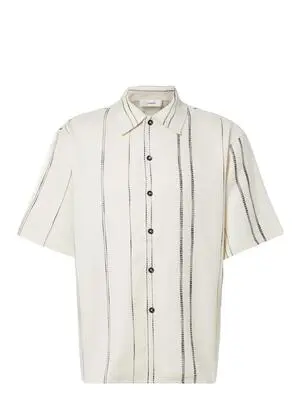 Commas Striped Linen And Cotton Shirt - White