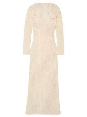 Escvdo Misha Open-back Crocheted Cotton Maxi Dress - Ivory