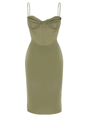 House OF CB Myrna Corset Dress - Olive