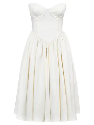 House Of Cb Satin Midi Dress - Vintage Ivory
