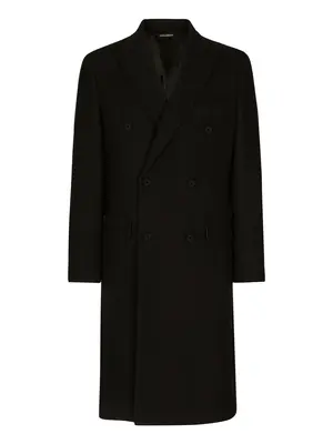 Dolce & Gabbana Double-breasted Wool Coat - Black