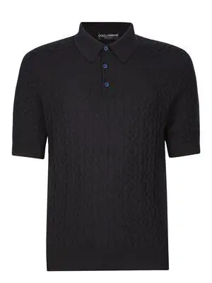 Dolce & Gabbana Short-sleeved Silk Polo-shirt - Blue