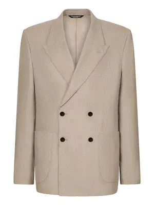 Dolce & Gabbana Deconstructed Double-breasted Cashmere Jacket - Beige