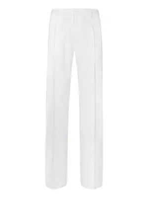 Dolce & Gabbana Tailored Straight-leg Stretch Wool Pants - White