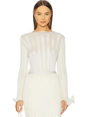 Simkhai Carys Mock Neck Top - Ivory