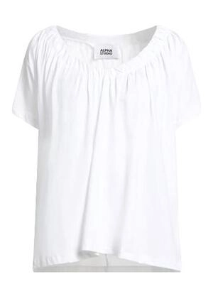 Alpha Studio T-shirt With V-neck - White
