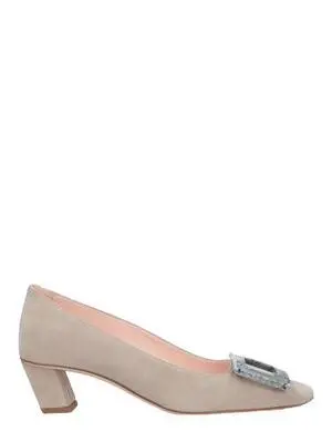 ROGER VIVIER Leather Pumps With Appliqués - Beige
