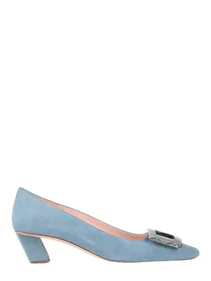 ROGER VIVIER Leather Pumps With Appliqués Blue