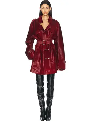 LUDOVIC DE SAINT SERNIN Honey Trench Coat - Red