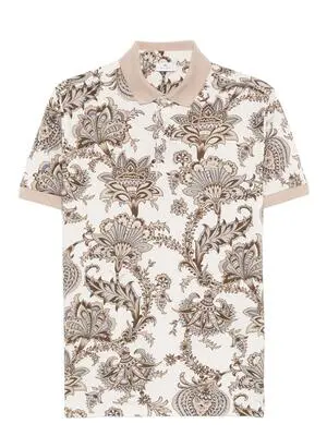Etro Paisley-print Polo Shirt Neutrals