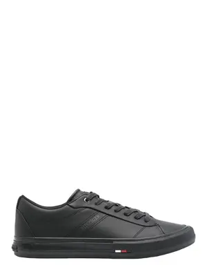 Tommy Hilfiger Leather Sneakers - Black