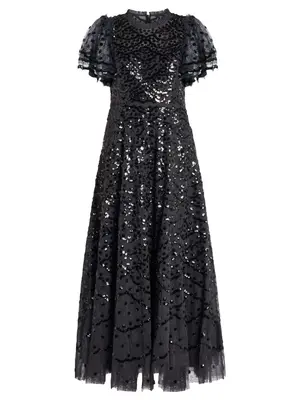 NEEDLE & THREAD Sequinned Maxi Dress - Grey