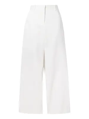 Matteau Organic Cotton-blend Twill Straight-leg Pants - Off-white