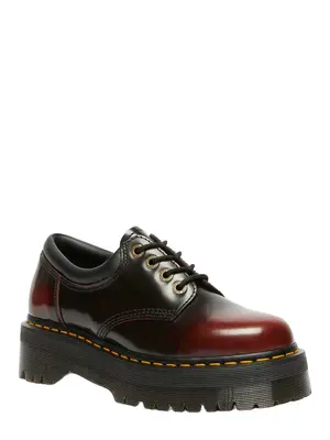 Dr. Martens 8053 Quad Arcadia Leather Platform Shoes - Red