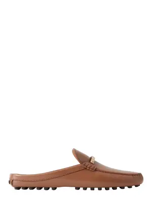 TOD'S Tod's Gommino 22L Embellished Leather Mules Tan