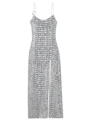 Oseree Sequin-embellished Maxi Dress - Silver