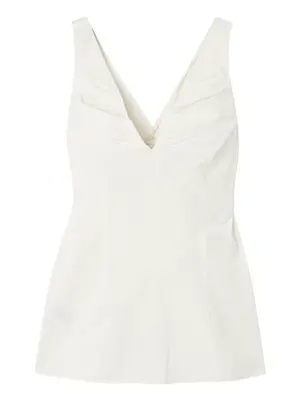 Faithfull The Brand Gathered Cotton-poplin Tank - White