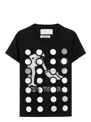 CONNER IVES Embellished Printed T-shirt - Black