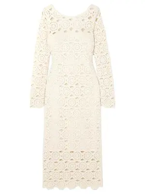 Cara Cara Marsielle Crocheted Cotton Midi Dress - Cream