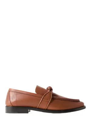 Bottega Veneta Bottega Veneta Astaire Knotted Leather Loafers Light Brown