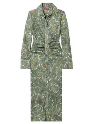Altuzarra Claudia Floral-print Crepe-jersey Midi Dress - Green