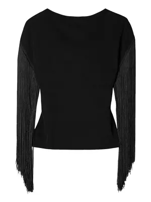 Altuzarra May Fringed Stretch-knit Top - Black
