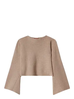 Altuzarra Trip Cropped Merino Wool And Cashmere-blend Sweater - Neutrals