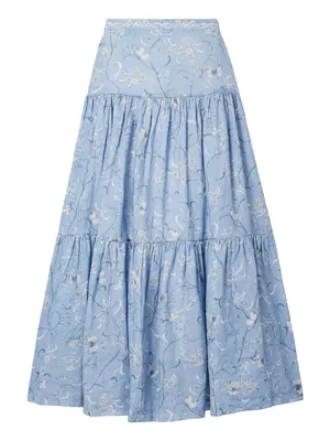 Agua Bendita Anis Lymanopoda Printed Maxi Skirt - Blue