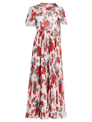 Huishan Zhang Floral Maxi Dress - Red