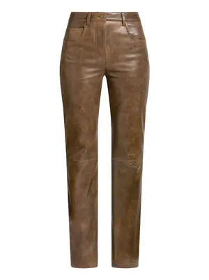 Etro Leather Trousers - Brown