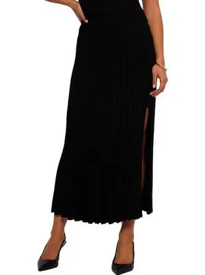 PETAL & PUP Carson Knit Midi Skirt - Black