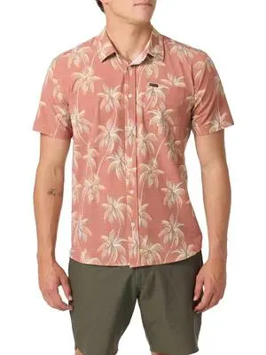 O'Neill Trvlr Upf Traverse Slub Short Sleeve Performance Button-up Shirt - Baked Clay