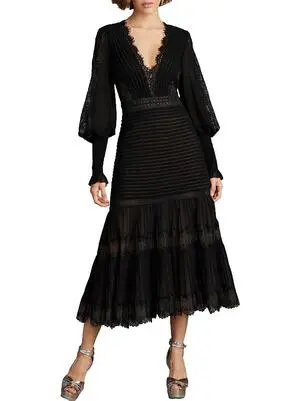 Tadashi Shoji Tadashi Shoji Nyssa Bishop Sleeve Dress Black
