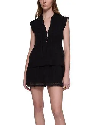 Rebecca Minkoff Ivy Pintuck Tier Dress - True Black
