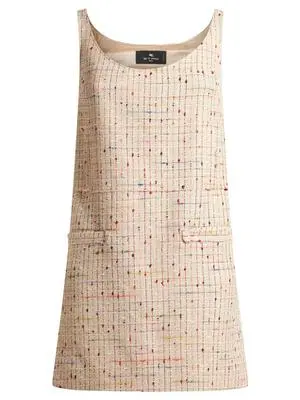 Etro Bouclé Mini Dress - Neutrals